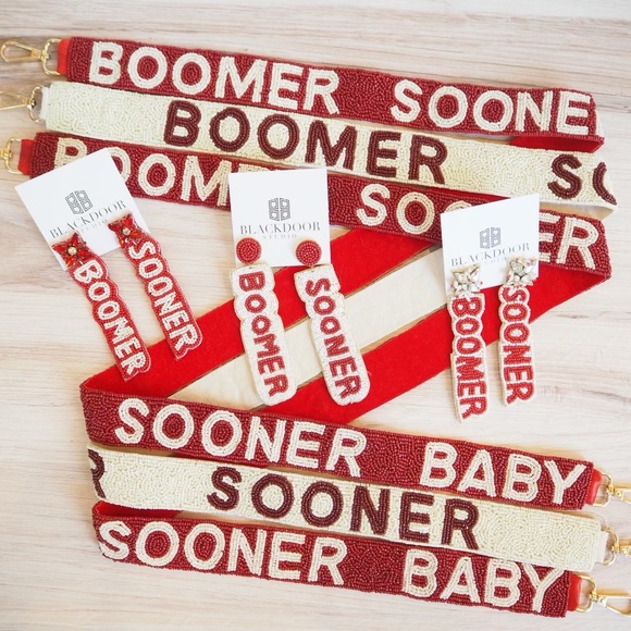 Bags | Beaded Red Boomer Sooner Baby Purse Strap Oklahoma | Poshmark